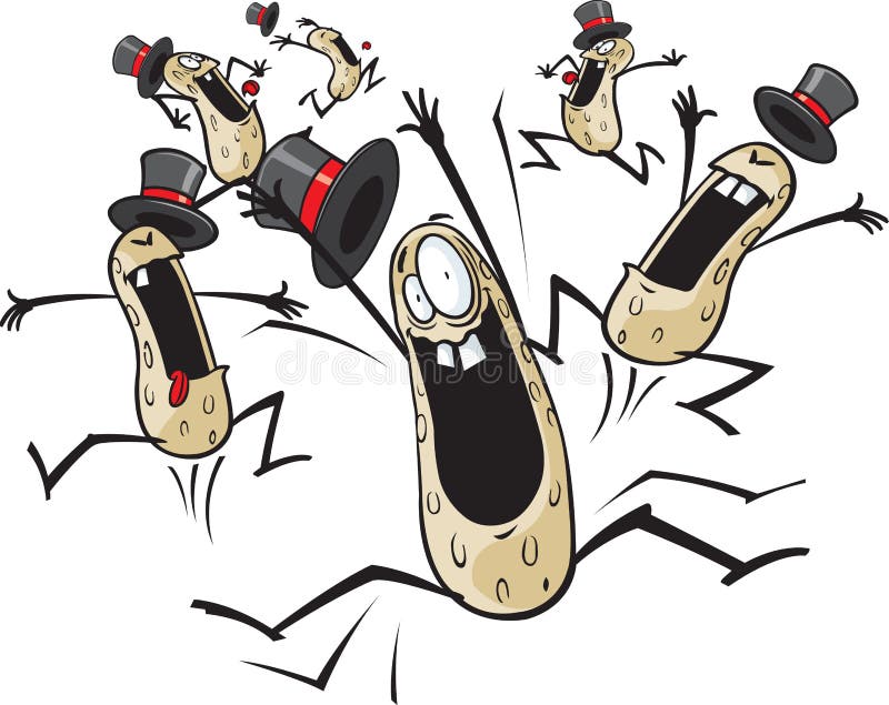 Nutty Nuts stock vector. Illustration of dancing, snack - 29980259