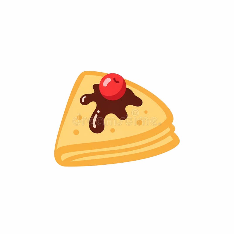 Cartoon Crepe with Chocolate and Cherry Stock Vector - Illustration of ...
