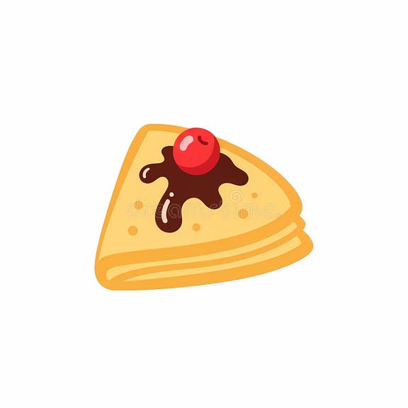 Cartoon Crepe with Chocolate and Cherry Stock Vector - Illustration of ...