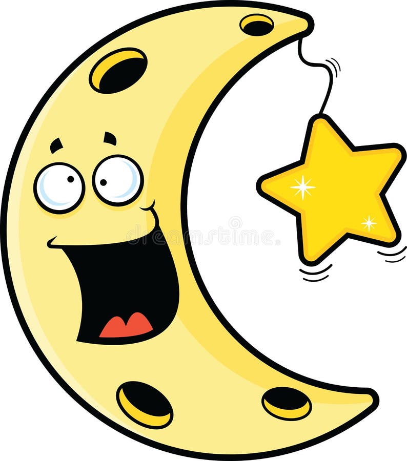 Cartoon Crescent Moon Happy Stock Vector - Illustration of comic ...