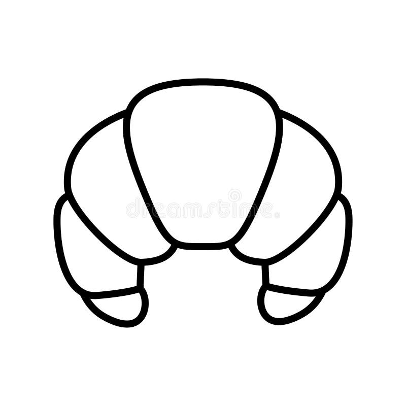 Cartoon Croissant Icon Isolated on White Background Stock Vector ...