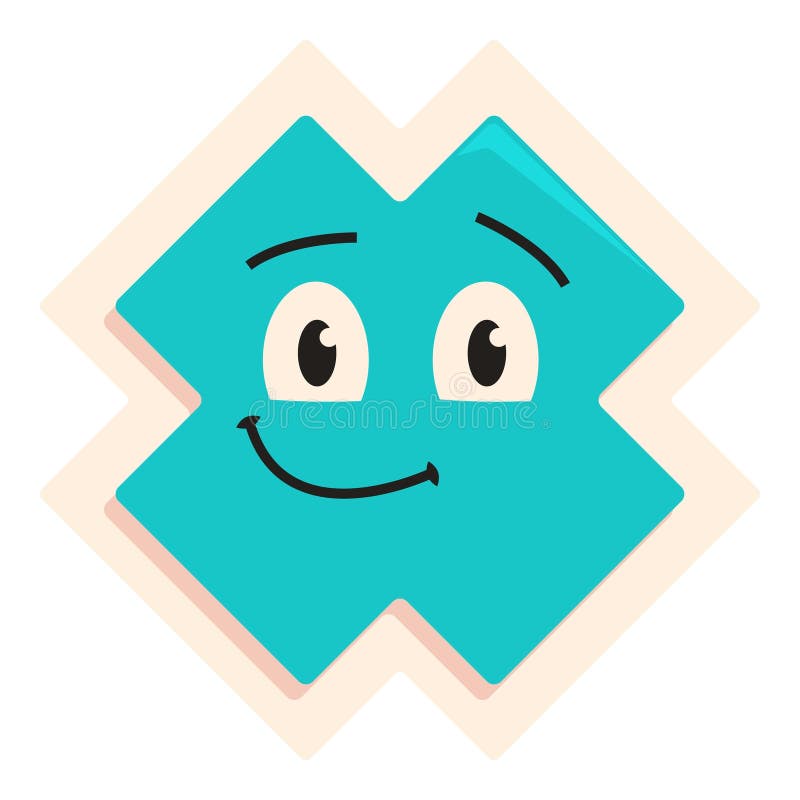 Cartoon Cross Sign is Smiling and Looking Happy Stock Vector ...