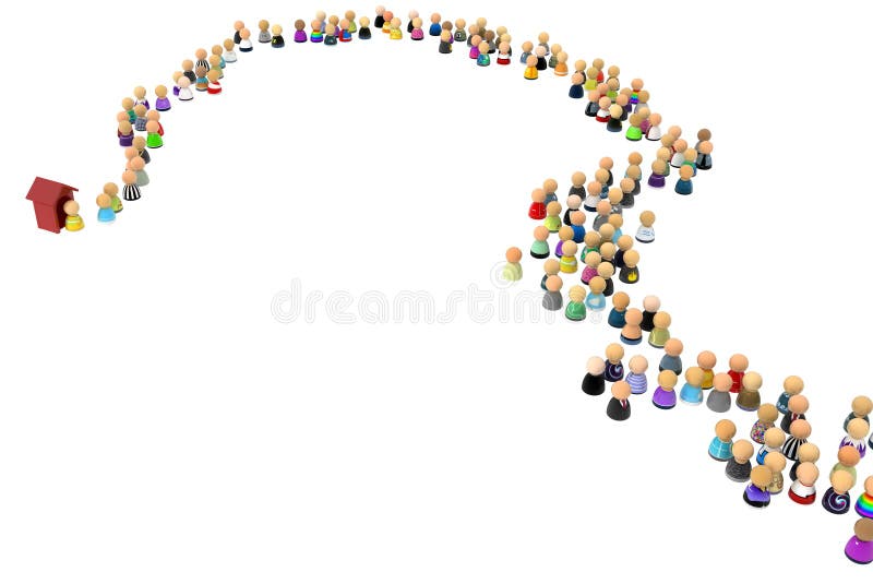 Cartoon Crowd, Booth stock illustration. Illustration of line - 65109295