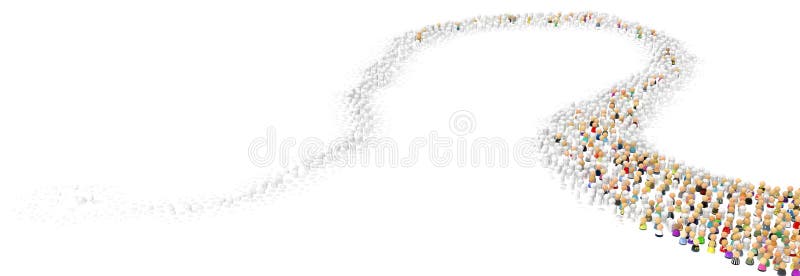 Cartoon Crowd, Colorize Path Stock Illustration - Illustration of ...