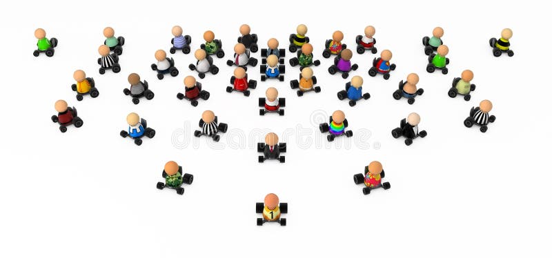 Cartoon Crowd, Drive stock illustration. Illustration of horizontal ...