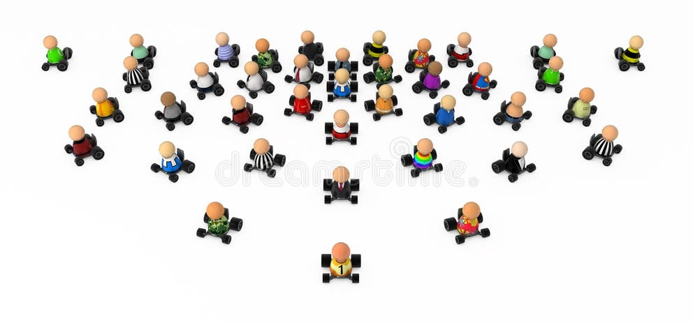 Cartoon Crowd, Drive stock illustration. Illustration of horizontal ...