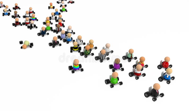 Cartoon Crowd, Drive stock illustration. Illustration of horizontal ...