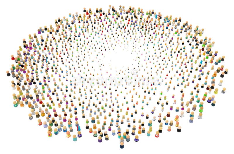 Cartoon Crowd, Dwindle stock illustration. Illustration of shrink ...