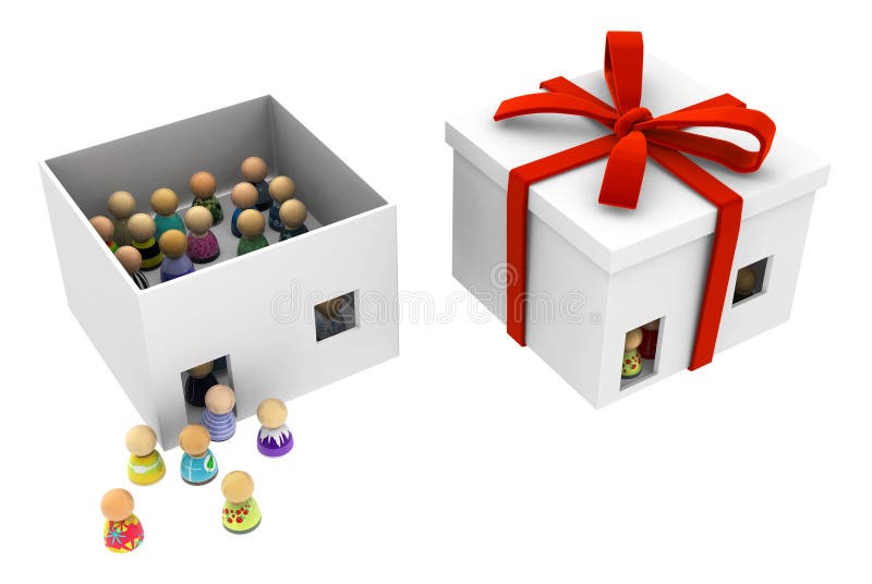 Cartoon Crowd, Gift Double stock illustration. Illustration of ...