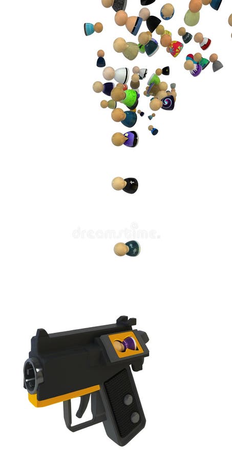 Cartoon Crowd, Gun Reload stock illustration. Illustration of bunch ...