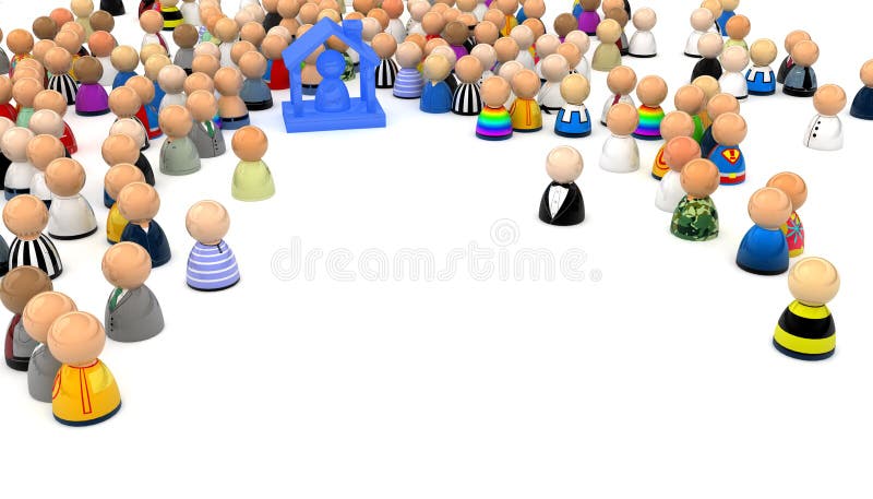 Cartoon Crowd, House stock illustration. Illustration of group - 10198088