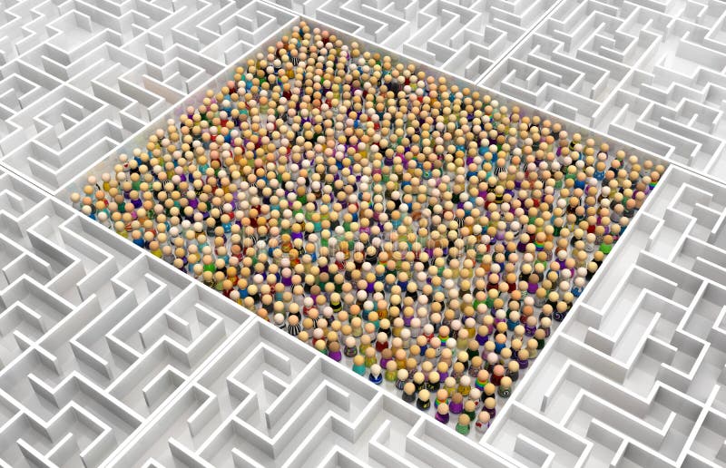 Cartoon Crowd Maze Stock Illustrations – 19 Cartoon Crowd Maze Stock ...