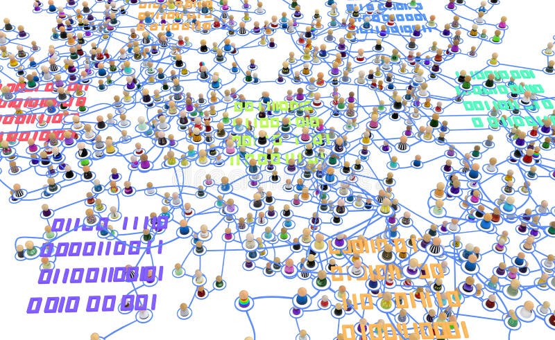 Cartoon Crowd Layered System, Data Blocks Stock Illustration ...