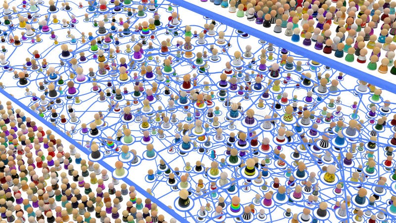Cartoon Crowd Layered System between Stock Illustration - Illustration ...