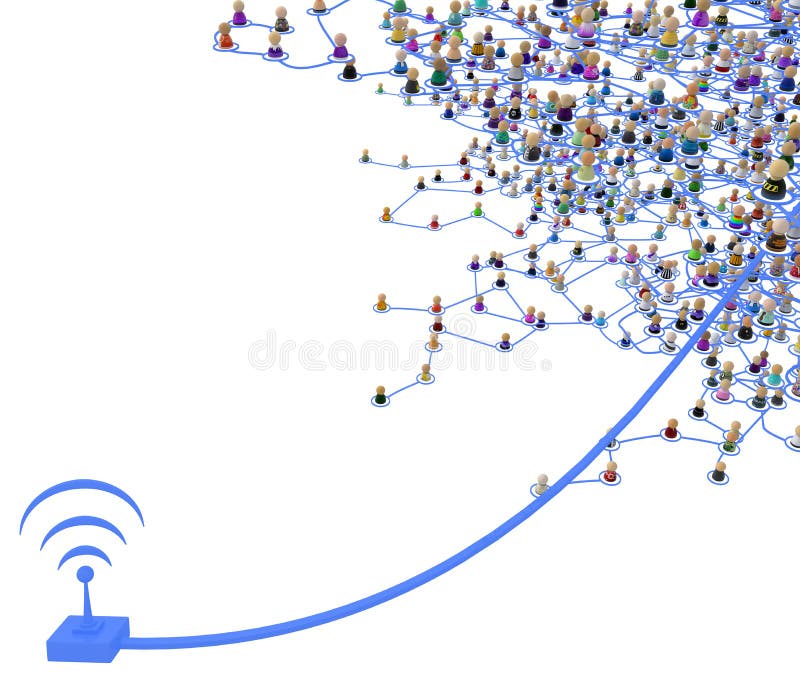 Cartoon Crowd Layered System, Wireless Unit Stock Illustration ...