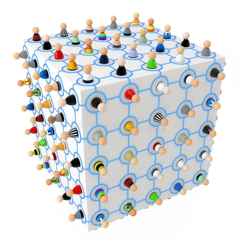 Cartoon Crowd, Link Cube stock illustration. Illustration of multiple ...