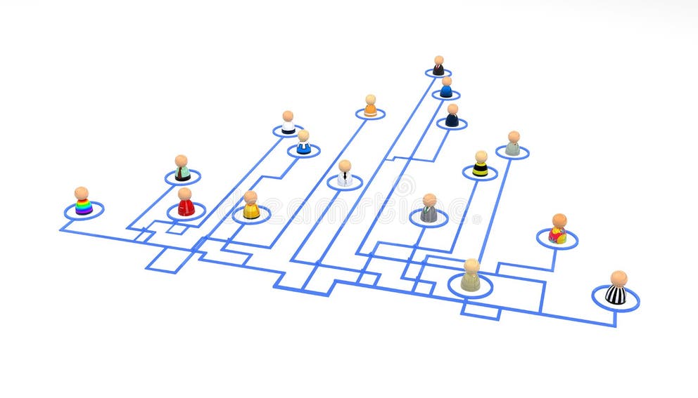 Cartoon Crowd, Link Growth stock illustration. Illustration of ...