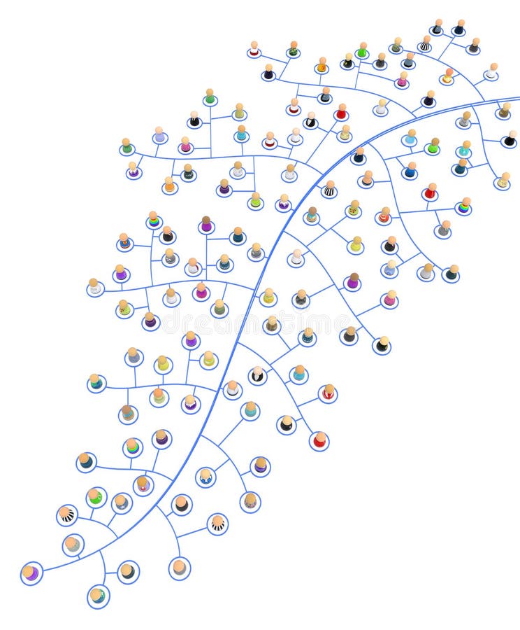 Cartoon Crowd, Link Growth Leaf Stock Illustration - Illustration of ...