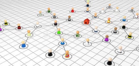 Cartoon Crowd, Link Plan House Stock Illustration - Illustration of ...