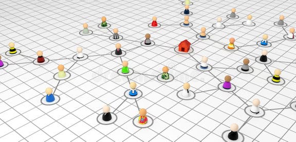 Cartoon Crowd, Link Plan House Stock Illustration - Illustration of ...