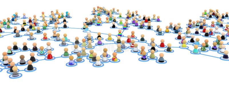 Cartoon Crowd Links, Branch Span Stock Illustration - Illustration of ...