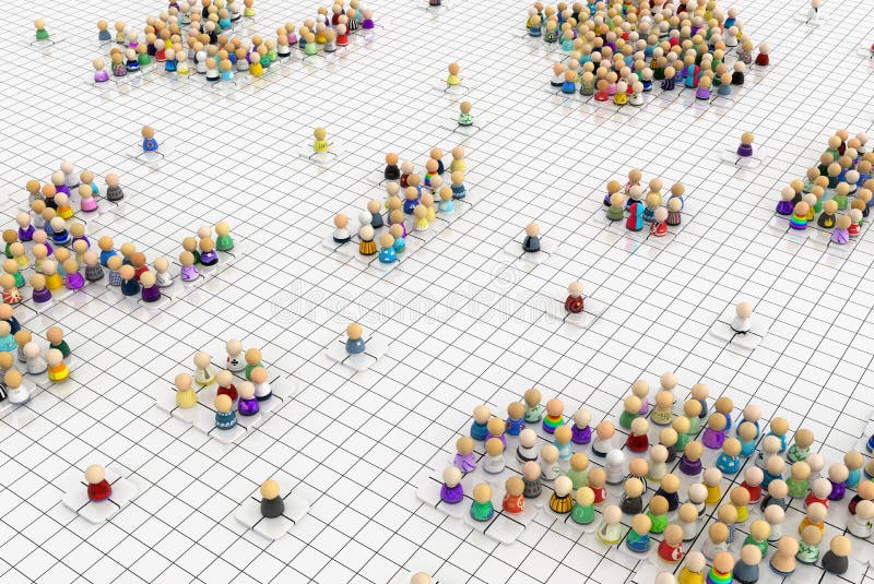 Cartoon Crowd, Plan Grid stock illustration. Illustration of variety ...