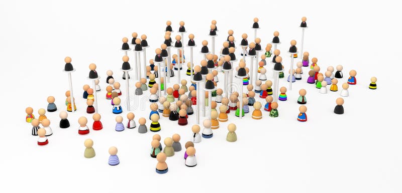 Cartoon Crowd, Raise Group stock illustration. Illustration of ...