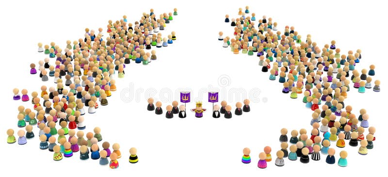 Cartoon Crowd, Royal stock illustration. Illustration of rich - 79208467