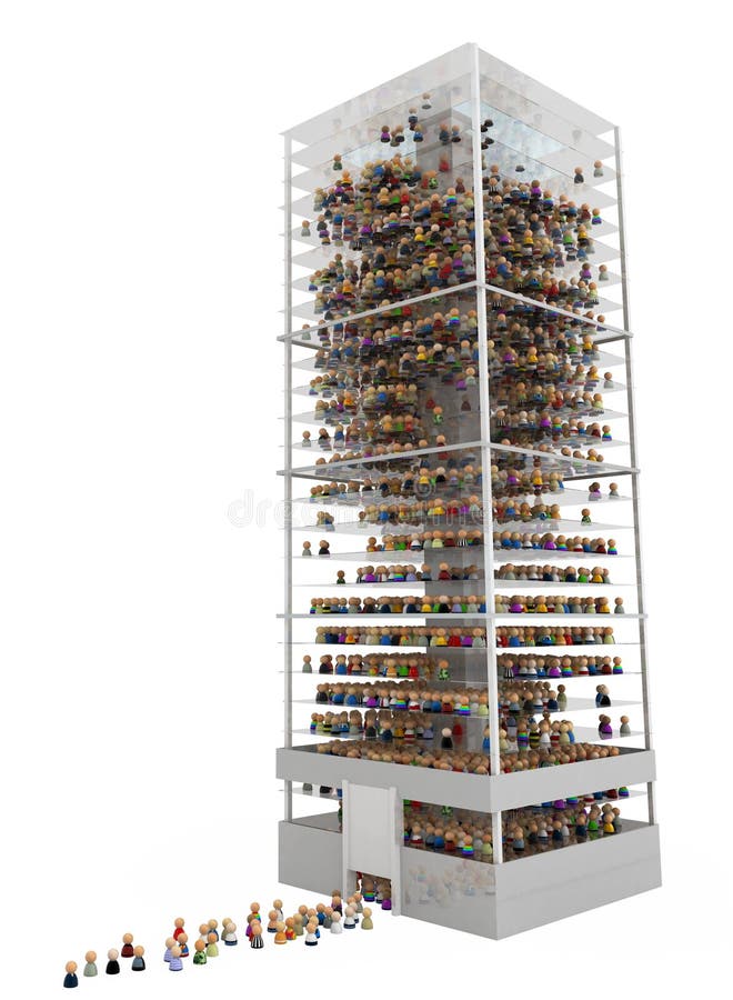 Cartoon Building Growth stock illustration. Illustration of icon - 9303114