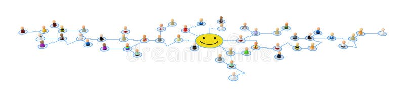 Cartoon Crowd, Smiley Link stock illustration. Illustration of ...