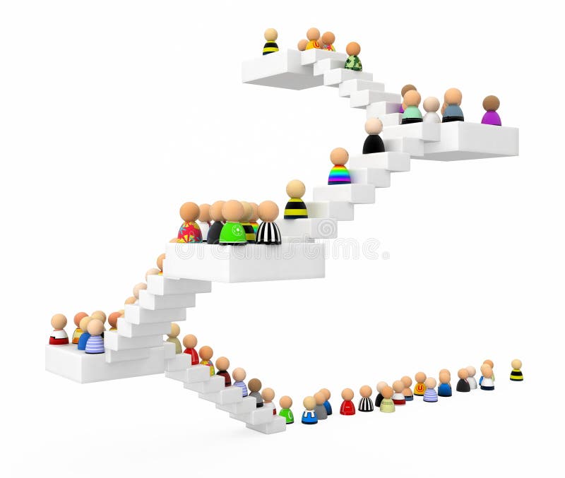 Cartoon Crowd, Staircase stock illustration. Illustration of abstract ...