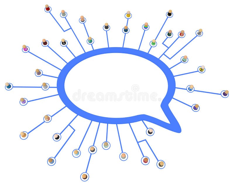 Cartoon Crowd System, Speech Bubble Link Stock Illustration ...