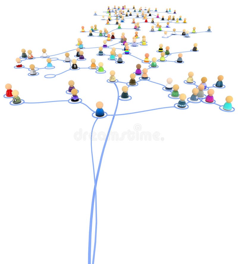 Cartoon Crowd, Tethered Network Stock Illustration - Illustration of ...