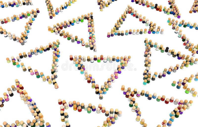 Cartoon Crowd, Triangles Shape Stock Illustration - Illustration of ...