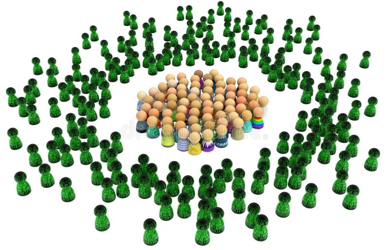 Cartoon Crowd, Virtual People Stock Illustration - Illustration of ...