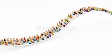 Cartoon Crowd, Wavy Way stock illustration. Illustration of society ...