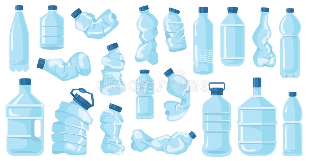 Crumpled Water Plastic Bottles Stock Illustrations – 233 Crumpled Water ...