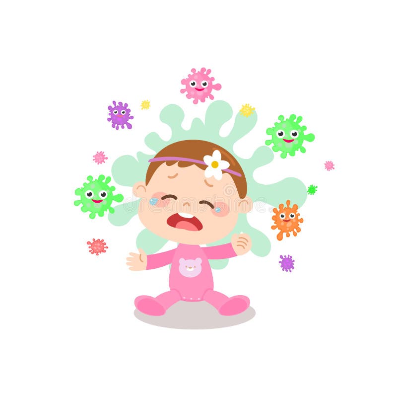 Kids Sick Vector stock vector. Illustration of disease - 184375024