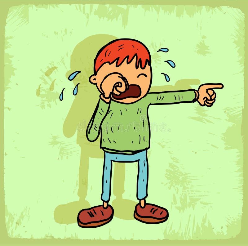 Cartoon Cry Illustration, Vector Icon Stock Vector - Illustration of ...