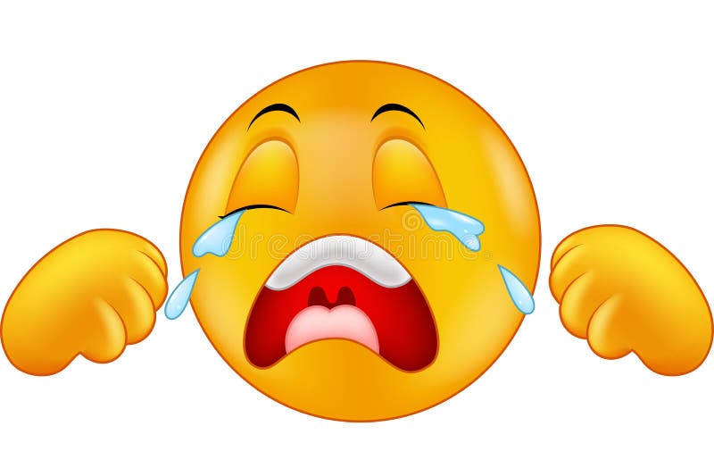 Sad Crying Smiley Emoticon Character Stock Vector - Illustration of ...