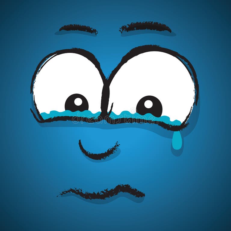 Cartoon crying face stock vector. Illustration of nose - 38736704