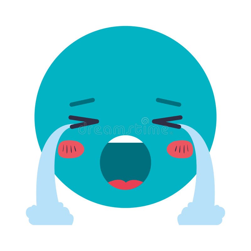 Cartoon Crying Head Kawaii Character Stock Vector - Illustration of ...