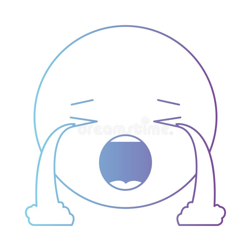 Cartoon Crying Head Kawaii Character Stock Vector - Illustration of ...