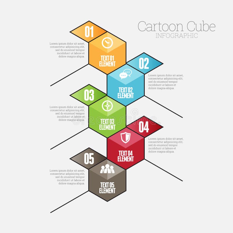 Cartoon Cube Infographic stock vector. Illustration of option - 45626416