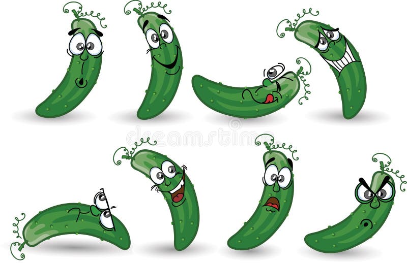 Cartoon cucumbers,vector stock vector. Illustration of slice - 33505994