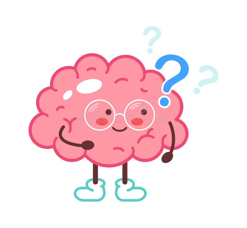 Cartoon curious brain stock vector. Illustration of education - 263262222