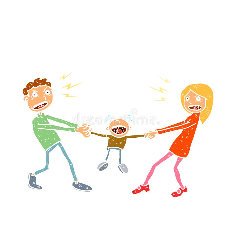 Cartoon Custody on Paper Note, Vector Illustration Stock Vector ...