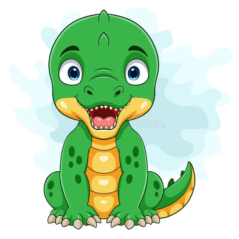 Cartoon Cute Baby Crocodile Sitting Stock Vector - Illustration of ...
