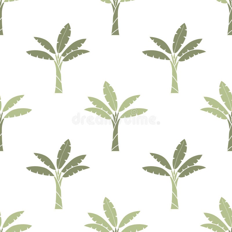 Cartoon Cute Banana Tree Seamless Pattern. Stock Vector - Illustration ...