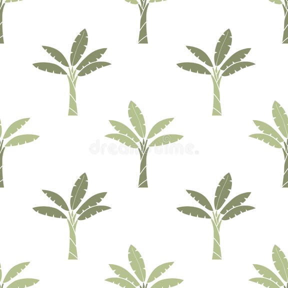 Cartoon Cute Banana Tree Seamless Pattern. Stock Vector - Illustration ...
